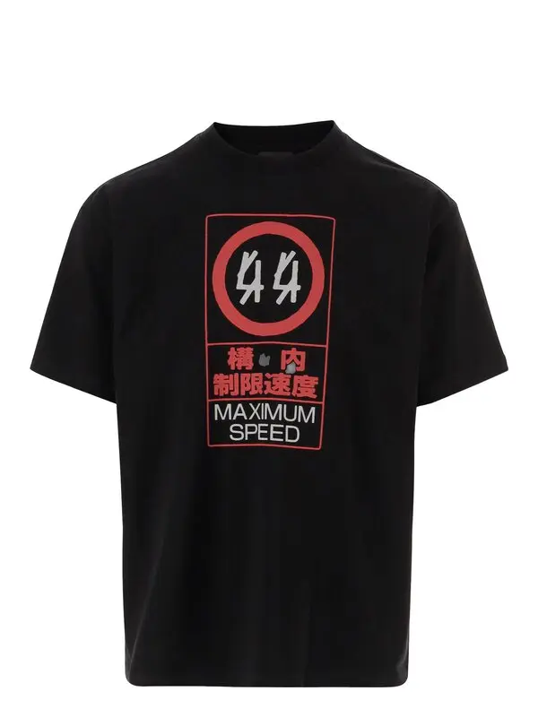 44 LABEL GROUP Printed Cotton T-shirt - Black