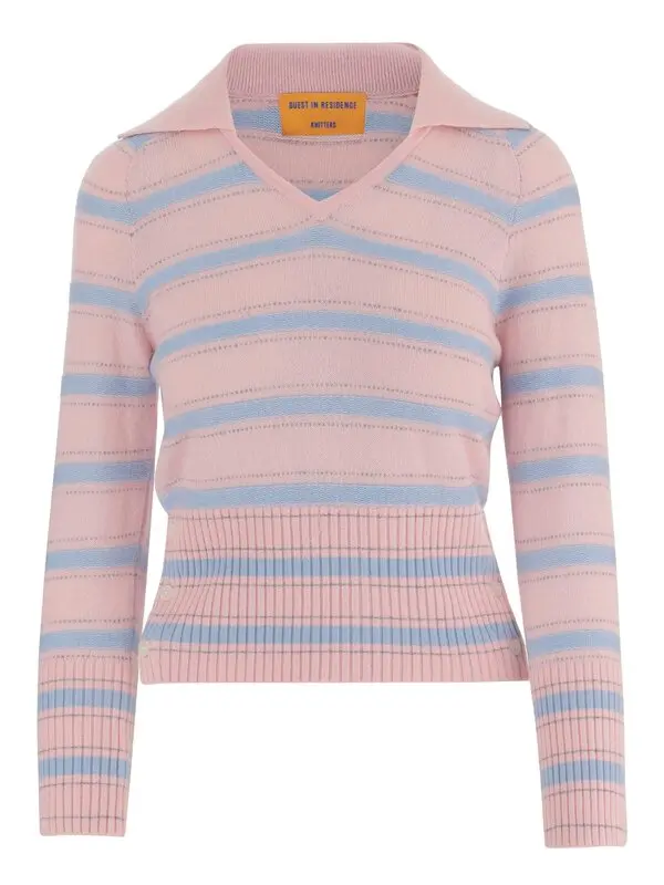 Guest In Residence Striped Cashmere Sweater - Pink