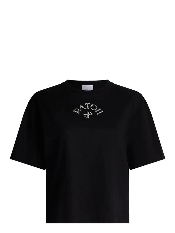PATOU Organic Cotton T-shirt With Logo - Black