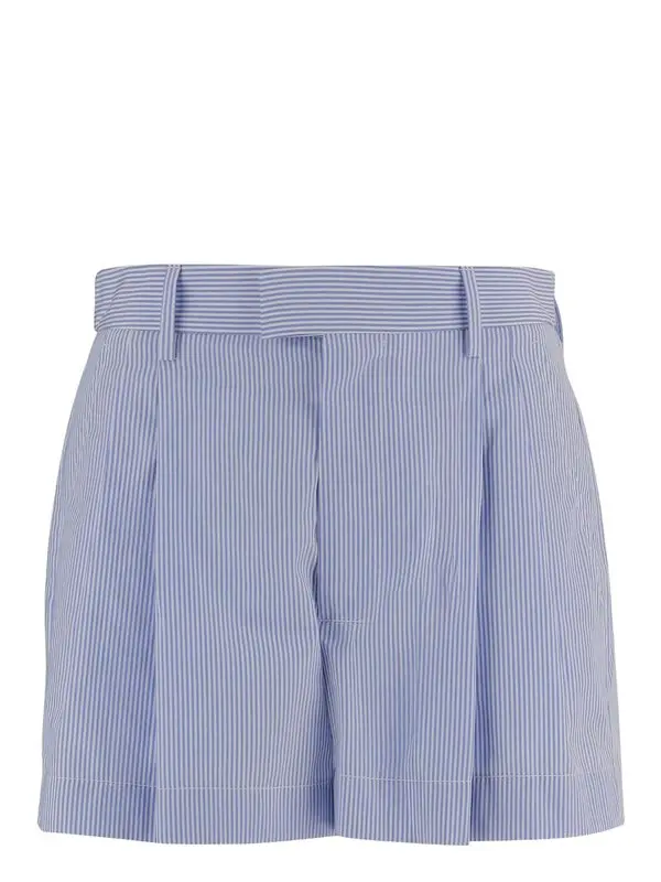 ARMARIUM Cotton Striped Pattern Shorts - Blue