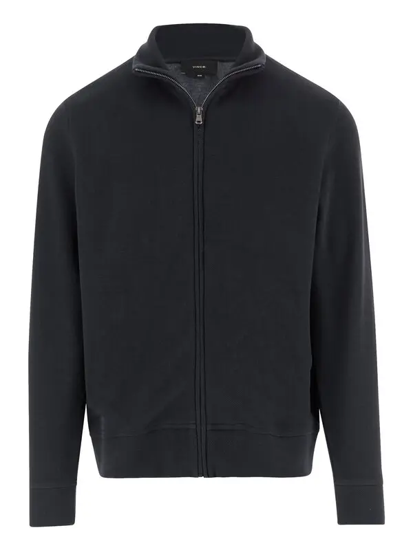Vince Cotton-blend Zip-up Sweater - Grey