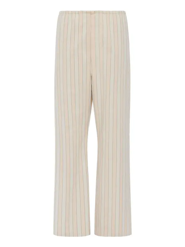 MAISON MARGIELA Striped Cotton Trousers - Red