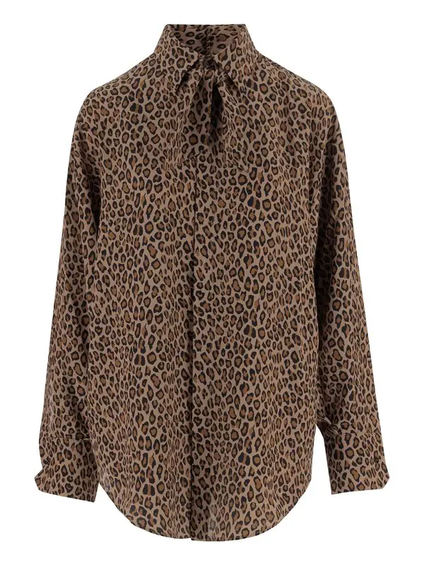 SA SU PHI Silk Animal Print Shirt - Red