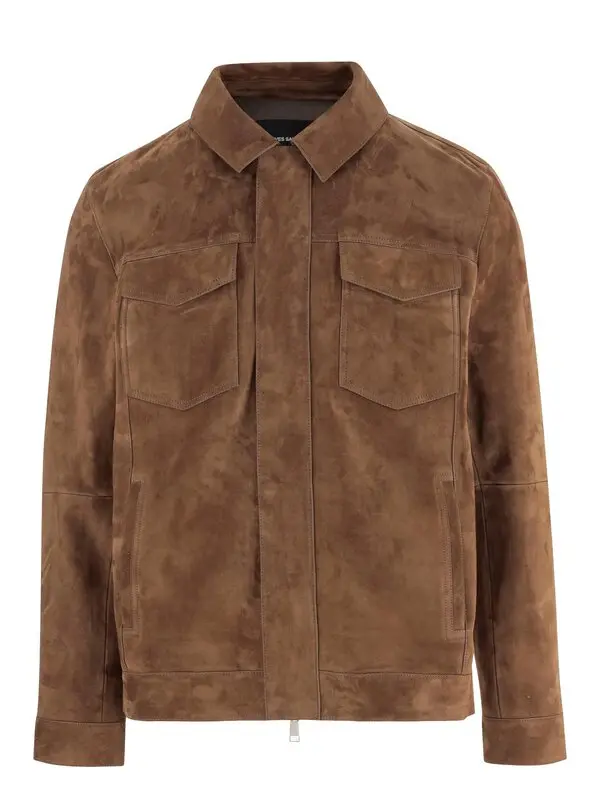 YVES SALOMON Suede Jacket - Brown