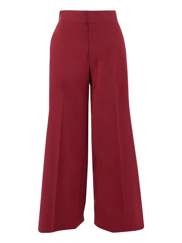 SA SU PHI Wide-leg Cotton-blend Trousers - Bordeaux