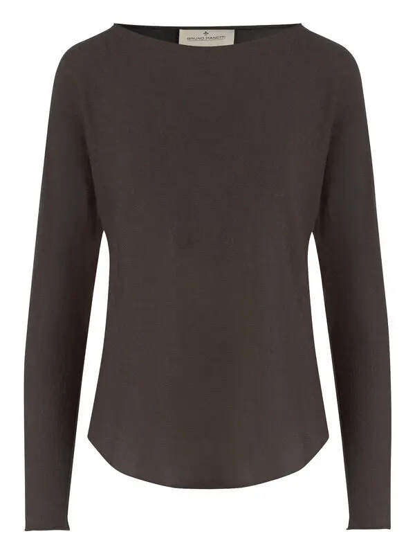 Bruno Manetti Linen And Cotton Sweater - Marrone Scuro