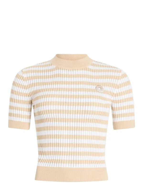 PATOU Striped Cotton Sweater - Red