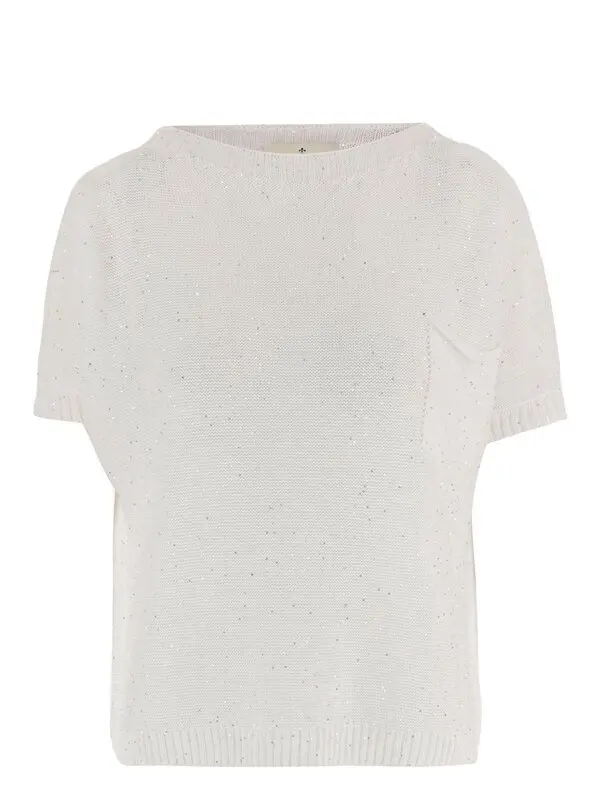 Bruno Manetti Short Sleeved Linen And Cotton Jersey - White