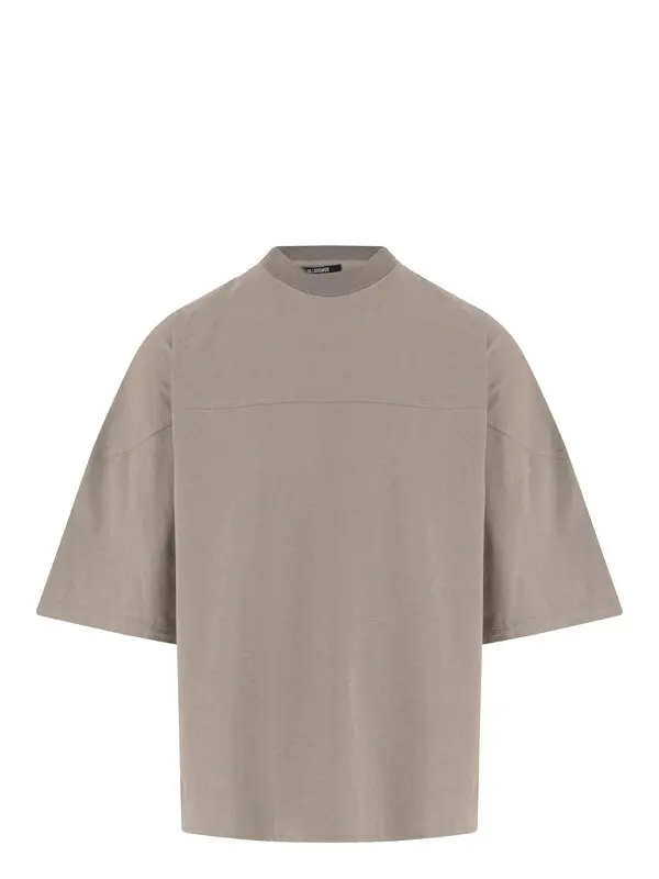 Jacquemus Cotton T-shirt With Back Logo - Grey