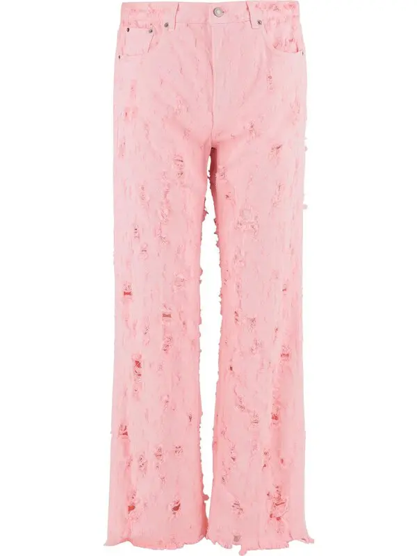 HAIKURE Bonnie Bull Destroy Cotton Jeans - Pink