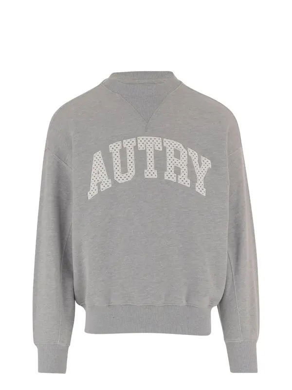 AUTRY Cotton Sweatshirt With Logo - Grey