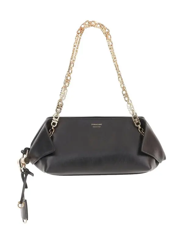 FERRAGAMO Leather Shoulder Bag - Black
