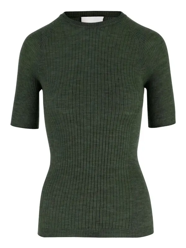 SA SU PHI Cashmere Blend Ribbed T-shirt - Green