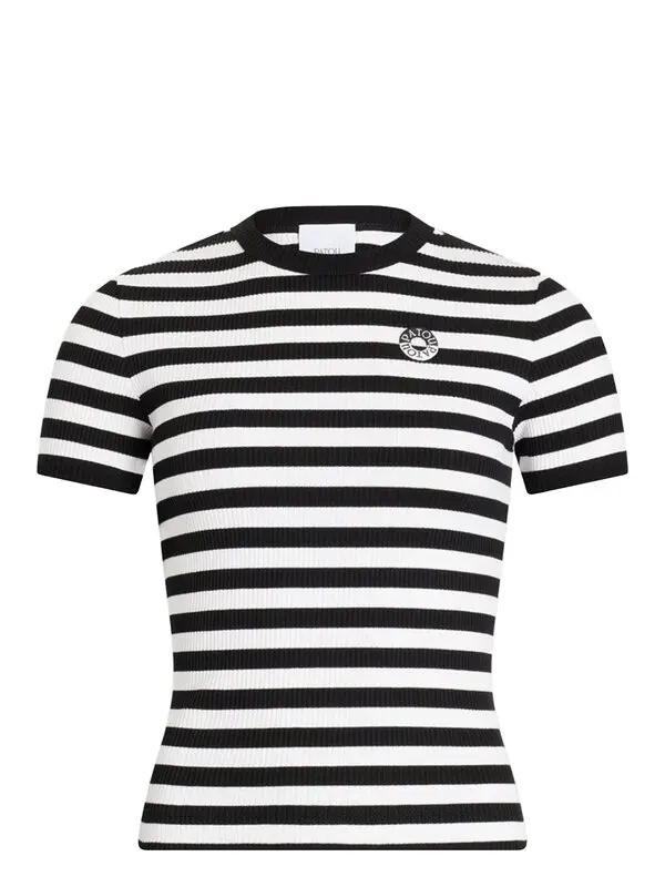 PATOU Cotton T-shirt With Striped Pattern - Red