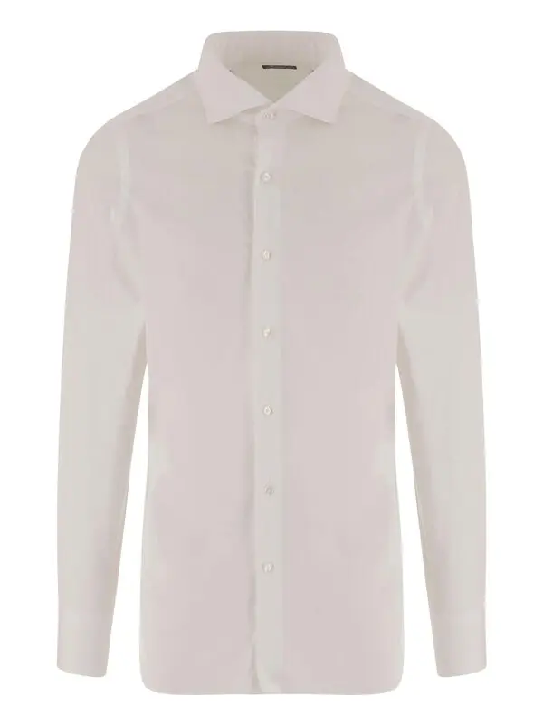 FINAMORE 1925 Stretch Cotton Blend Shirt - White