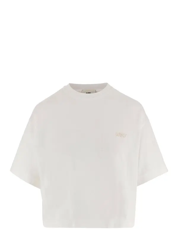 AUTRY Cotton T-shirt With Embroidered Logo - White