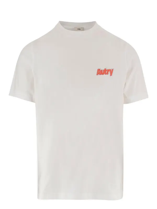 AUTRY Cotton T-shirt With Logo - White