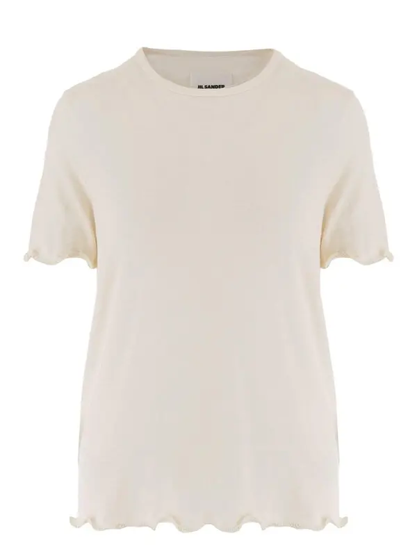 JIL SANDER Silk Blend T-shirt - Ivory
