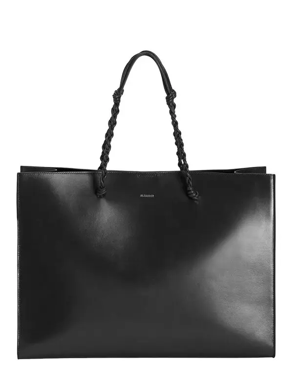 JIL SANDER Leather Tote Bag - Black