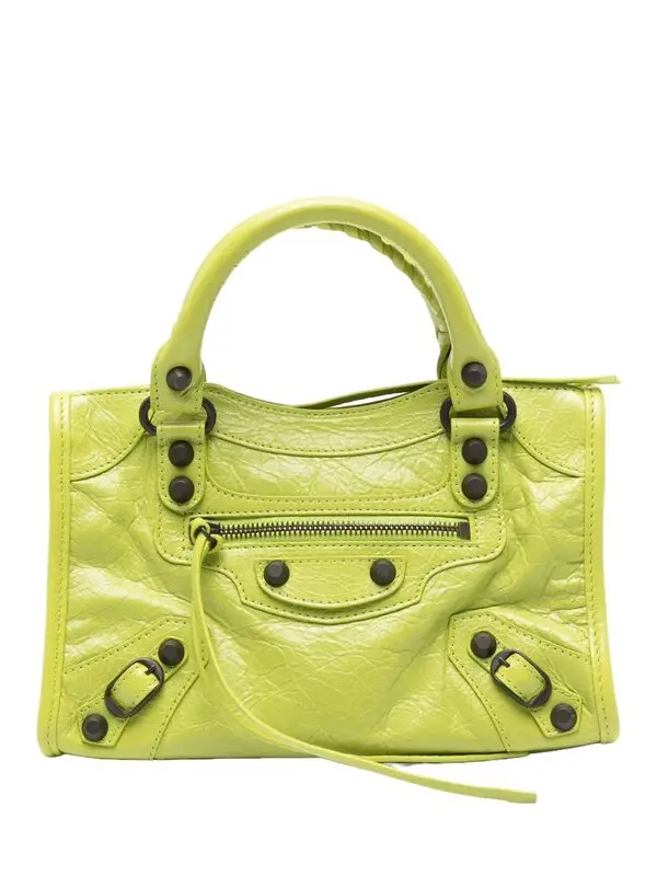 Balenciaga Le City Mini Leather Handbag - Green