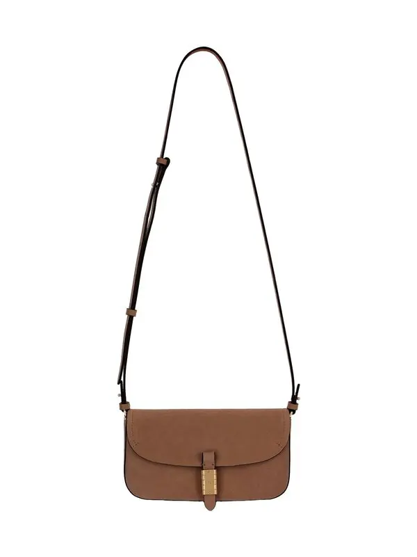 Pinko Saddle Leather Shoulder Bag - Brown