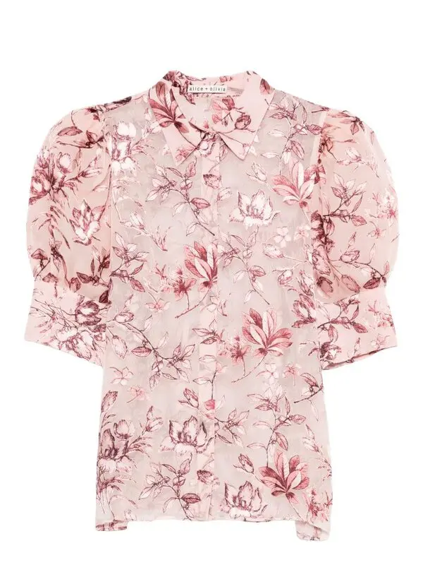 Alice + Olivia Printed Scrunched Top - Pink