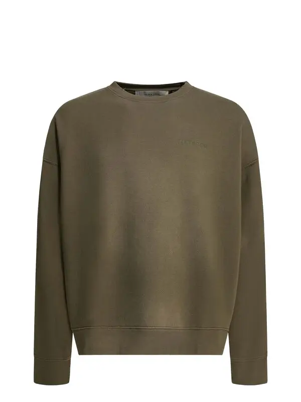GOLDEN GOOSE Cotton Sweatshirt With Logo - Verde Oliva
