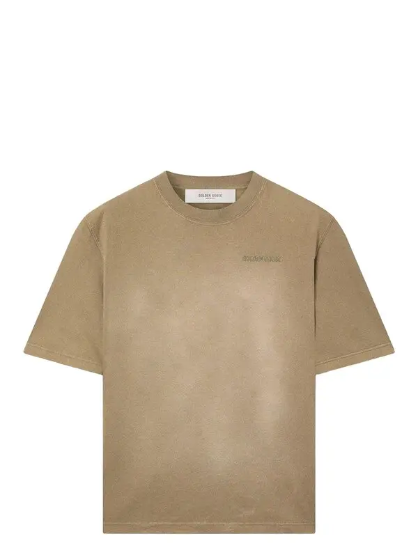 GOLDEN GOOSE Cotton T-shirt With Logo - Beige