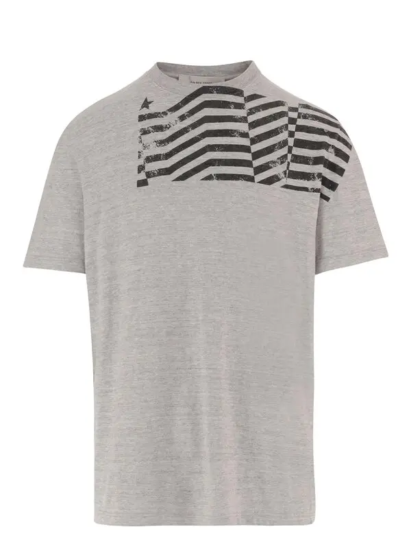 GOLDEN GOOSE Cotton T-shirt With Print - Grey
