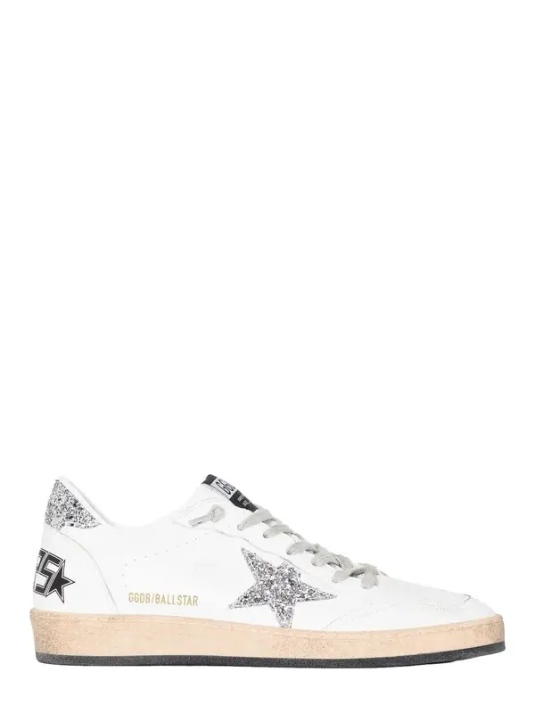 GOLDEN GOOSE Ball Star Leather Sneakers - Silver