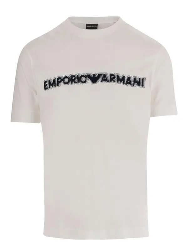 Emporio Armani Cotton Blend T-shirt With Logo - White