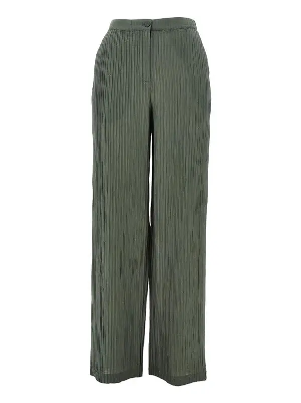 Emporio Armani Crepe Straight Leg Trousers - Grey