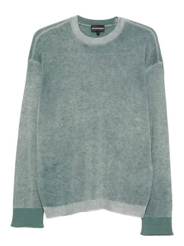 Emporio Armani Wool Crewneck Sweater - Clear Blue