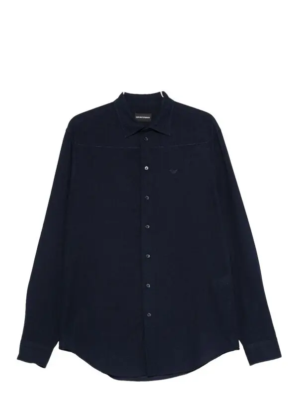 Emporio Armani Linen Blend Shirt - Blue