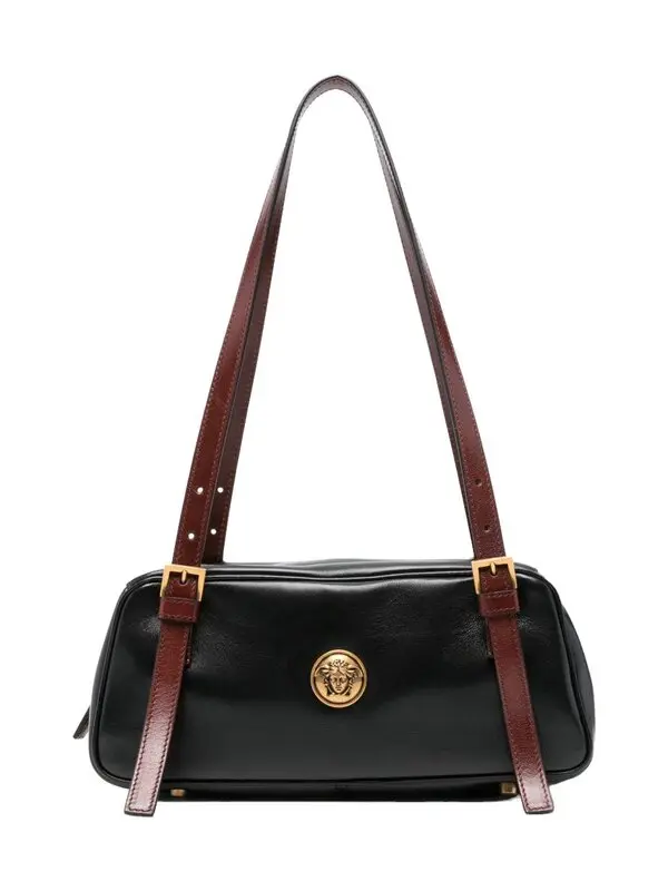 Versace Emblème Small Leather Shoulder Bag - Black