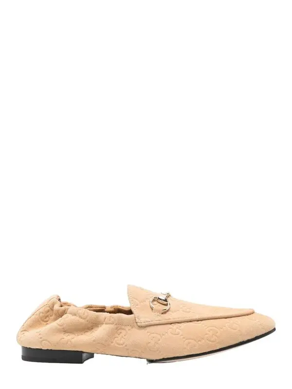 Gucci Jordaan Leather Loafers - Beige