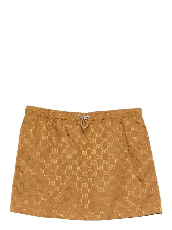 Gucci Gg Nylon Mini Skirt - Brown