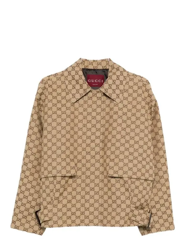 Gucci Gg Canvas Bomber Jacket - Camel