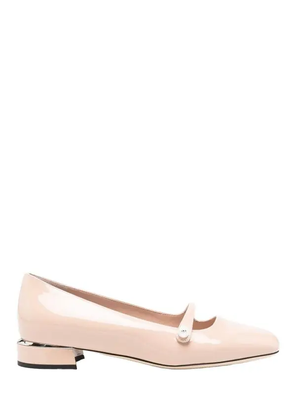 JIMMY CHOO Elisa Patent Leather Ballet Flats - Powder