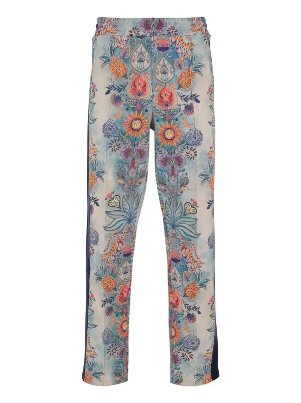 Just Cavalli Floral Patterned Stretch Nylon Trousers - Red