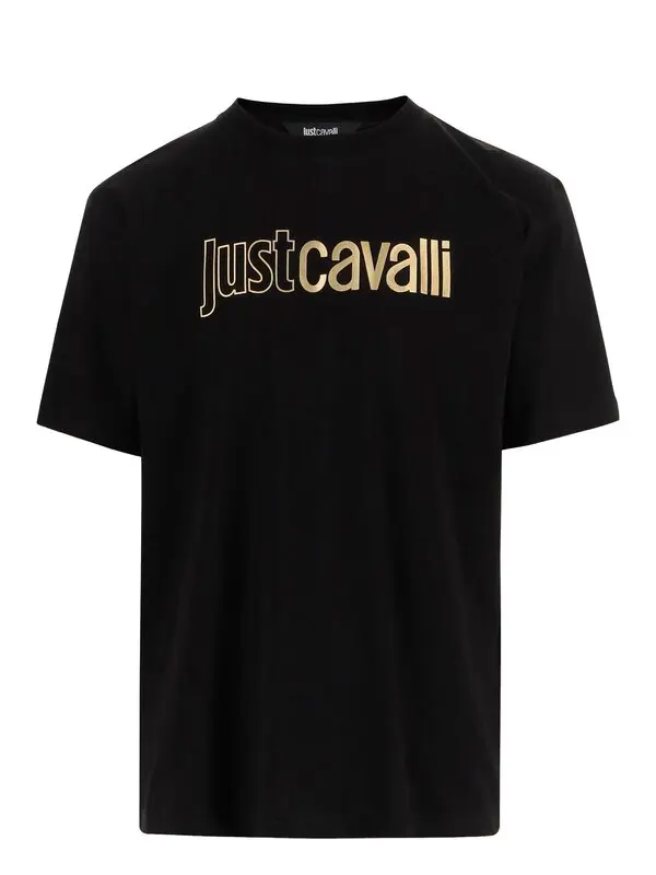 Just Cavalli Cotton Logo T-shirt - Black