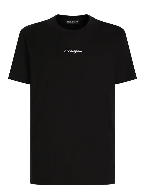 Dolce & Gabbana Cotton T-shirt With Logo - Black