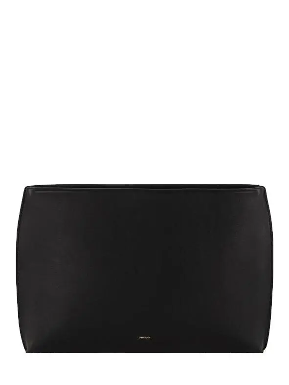 Vince Nappa Leather Zip Pouch - Black