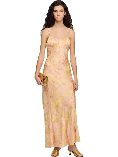 Sandro Printed Maxi Dress - Red