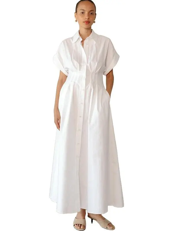 CALLAS MILANO Corsica Capsleeve Shirtdress - White