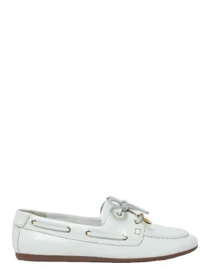 Maje Leather Boat Shoes - White