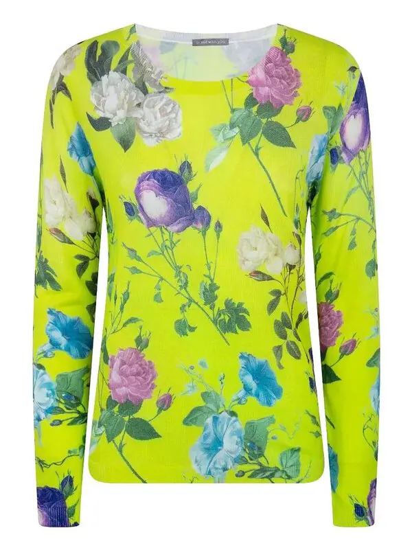 IN BED WITH YOU Floral-print Sweater - Yellow