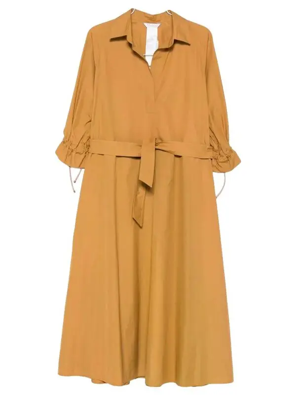 Max Mara Mirto Belted Ruffled Dress - Neutrals