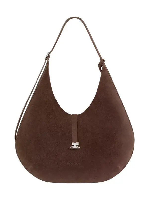 COURREGES Logo-plaque Shoulder Bag - Brown