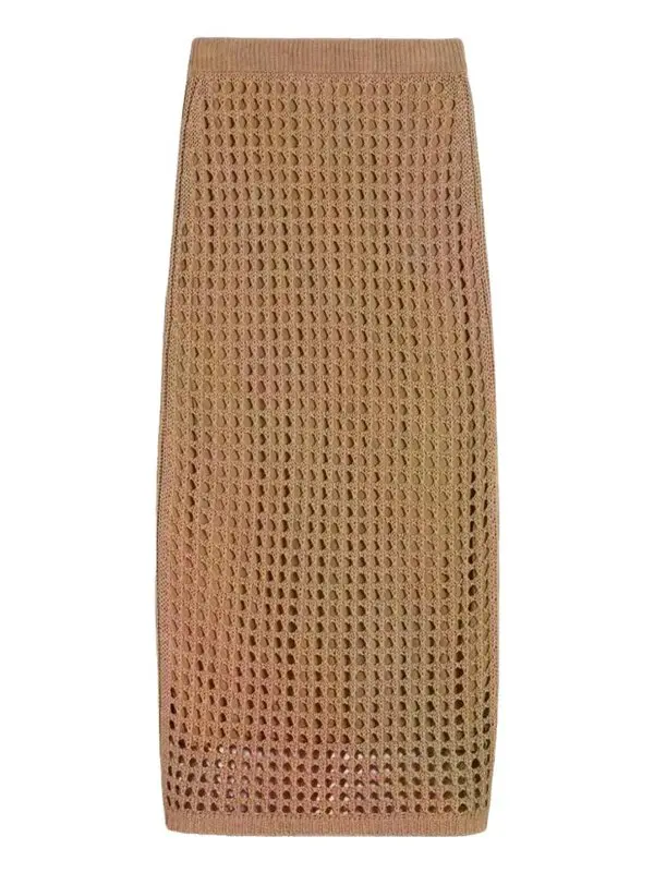 Max Mara Openwork Knitted Skirt - Neutrals